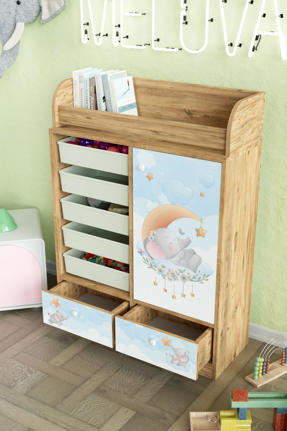 Minik Rüyacı Design "Melova" 5 Sepetli 2 Çekmeceli Çok Amaçlı Oyuncak ...