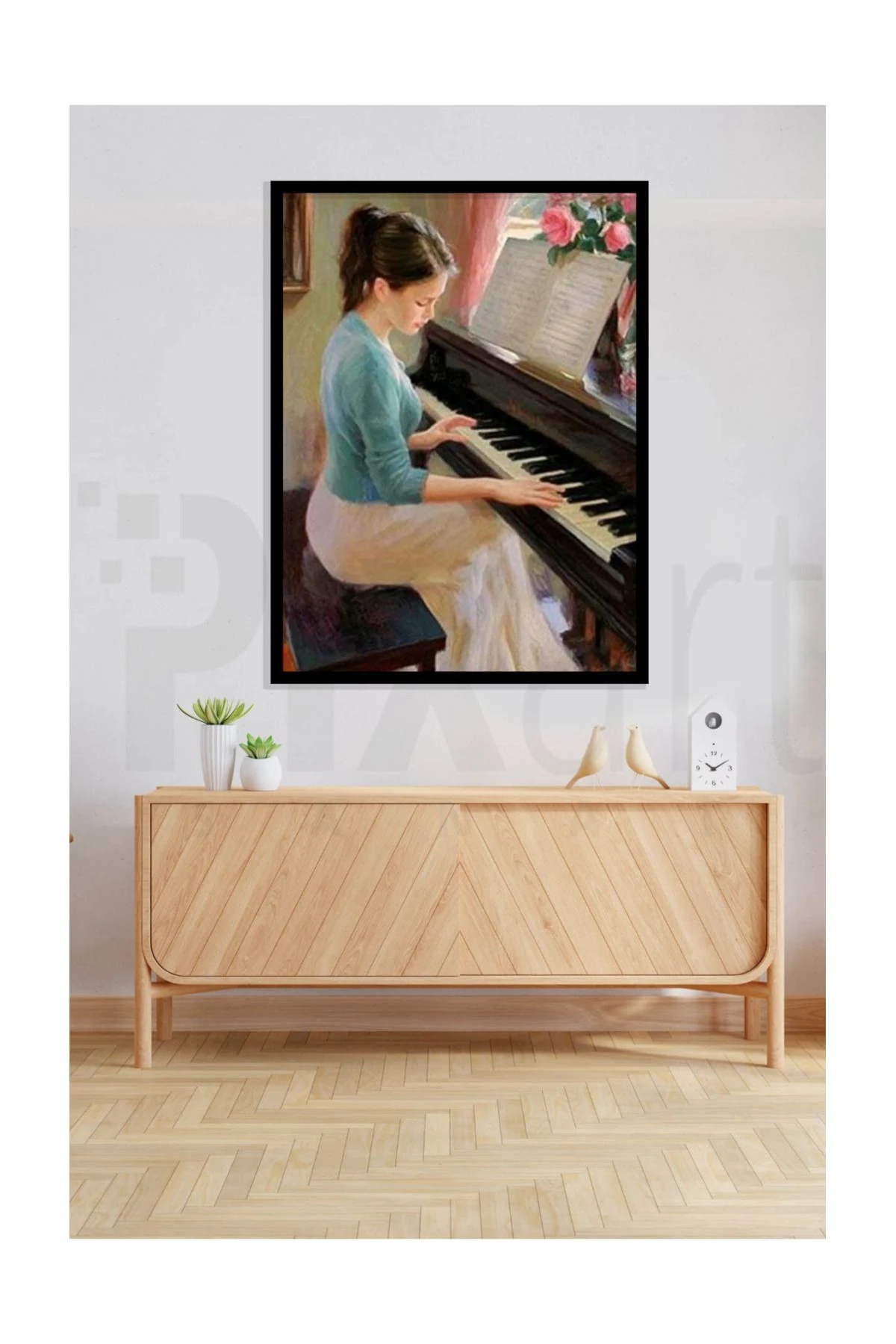 Piyano Çalmak Pixart Sanat Elmas Mozaik Tablo Diamond Türkiye 43*58