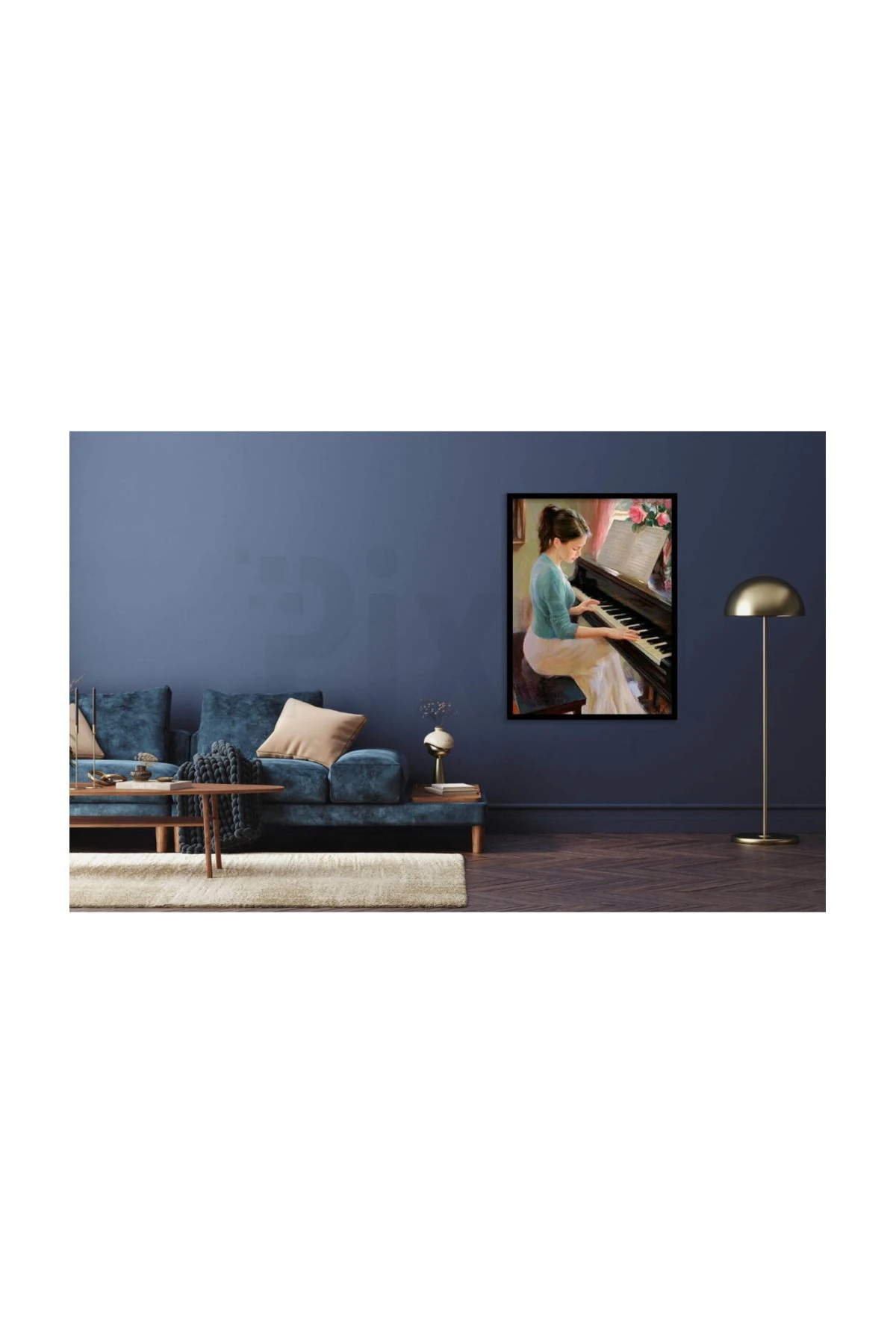 Piyano Çalmak Pixart Sanat Elmas Mozaik Tablo Diamond Türkiye 43*58