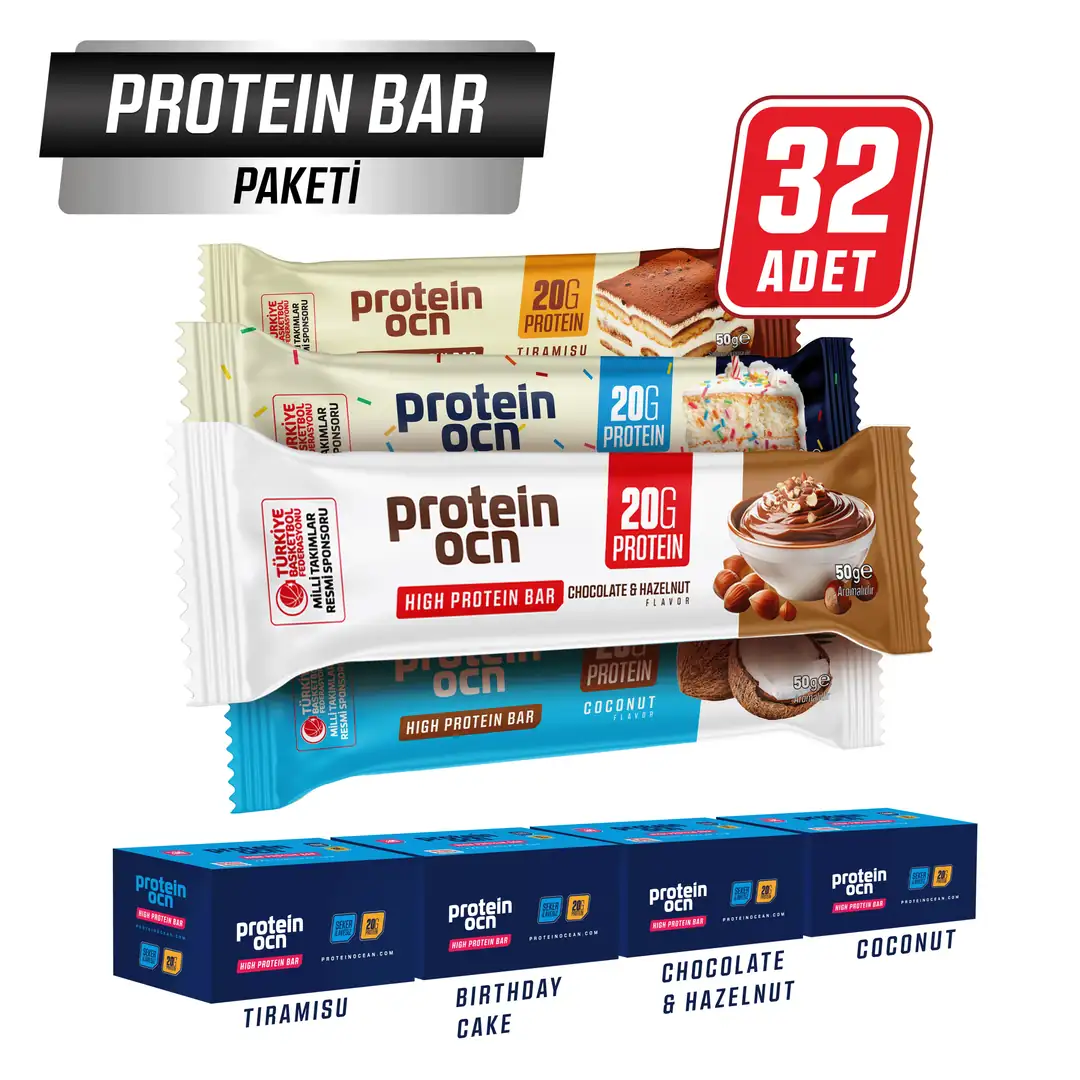 4 Aromalı 32 Adet Protein Bar Paketi Satın Al