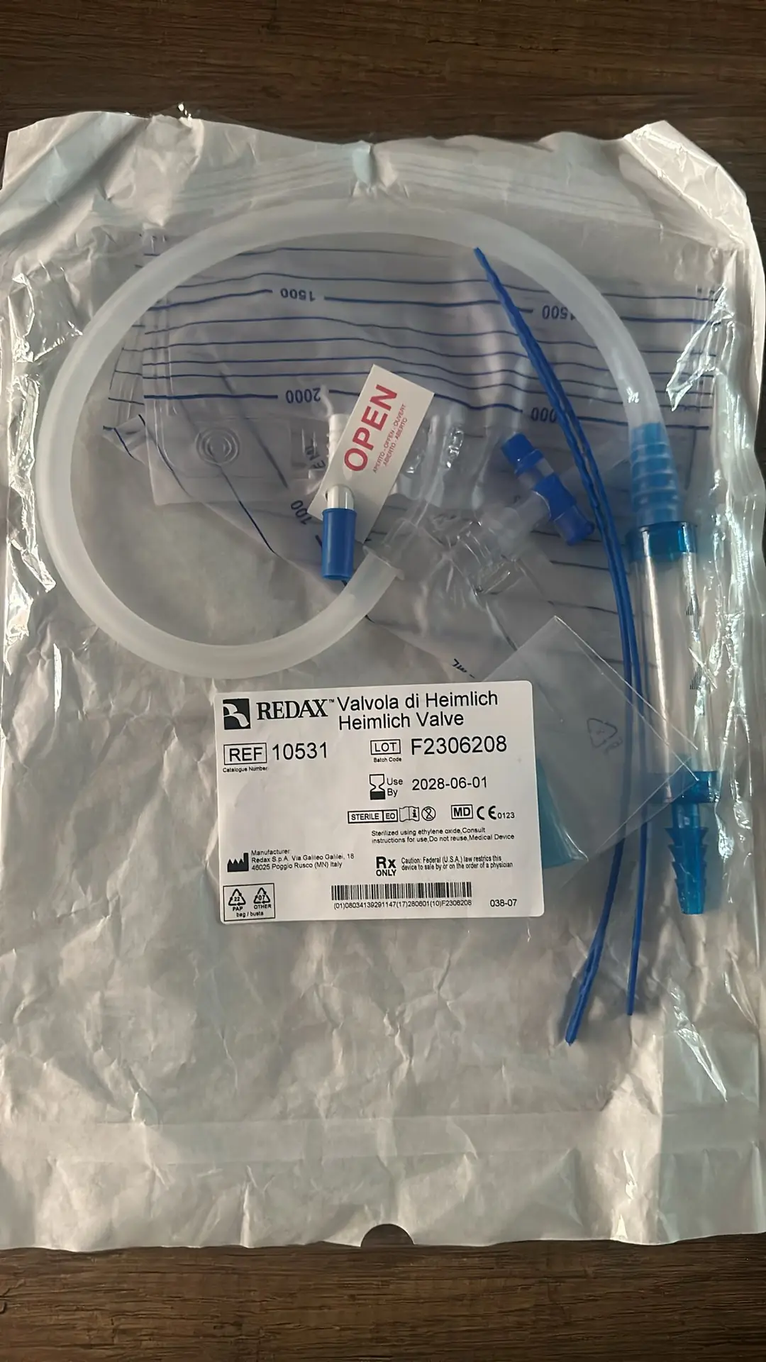 Heimlich Valve Heimlich Valfi Set Redax Ref : 10531 - Pınarmed