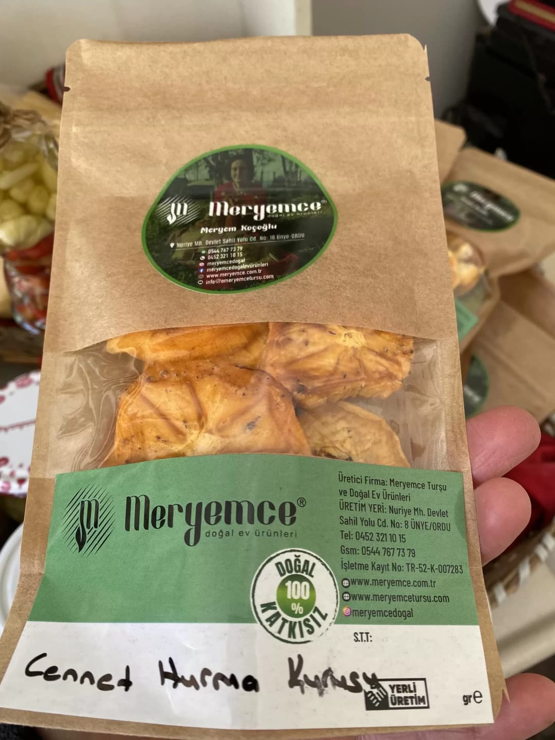 Hurma cipsi Trabzon cennet hurması 100 gr