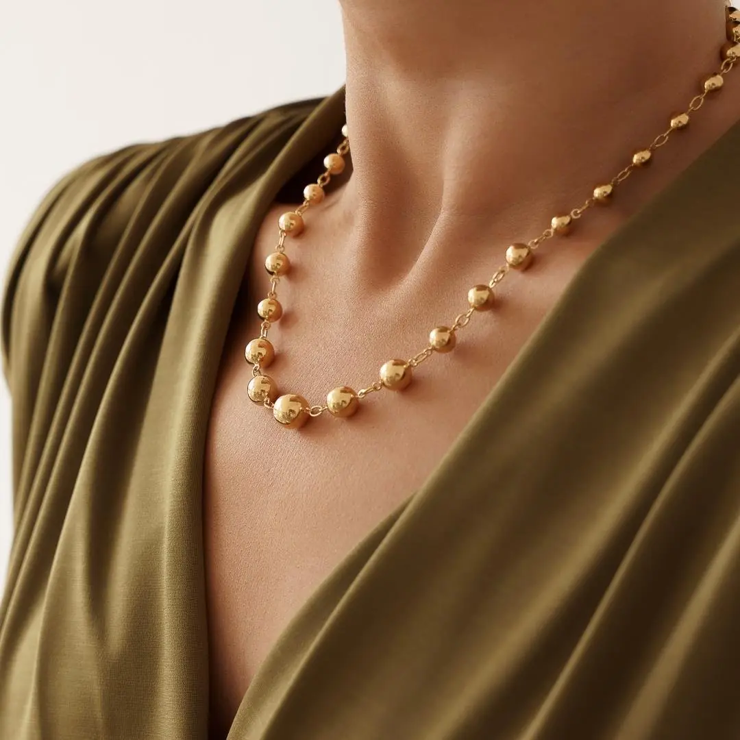 22 Ayar Süzme Habbe Altın Kolye