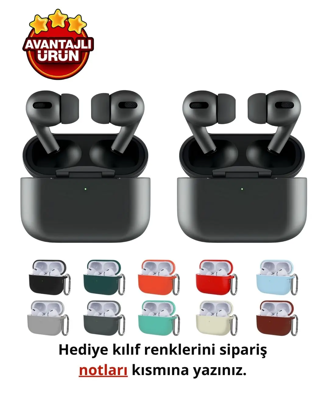 2 Adet 2.Nesil Air Pro Premium ANC (Black Edition)