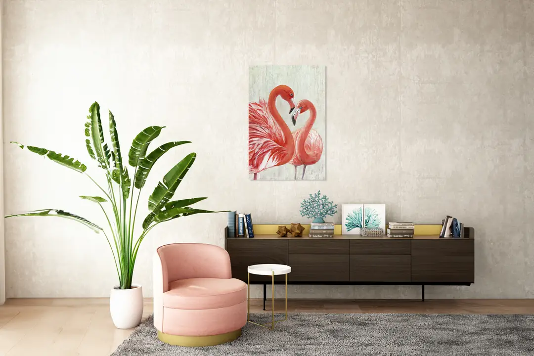 Flamingos – Hand-Painted Oil Painting on Canvas | Olga Frame