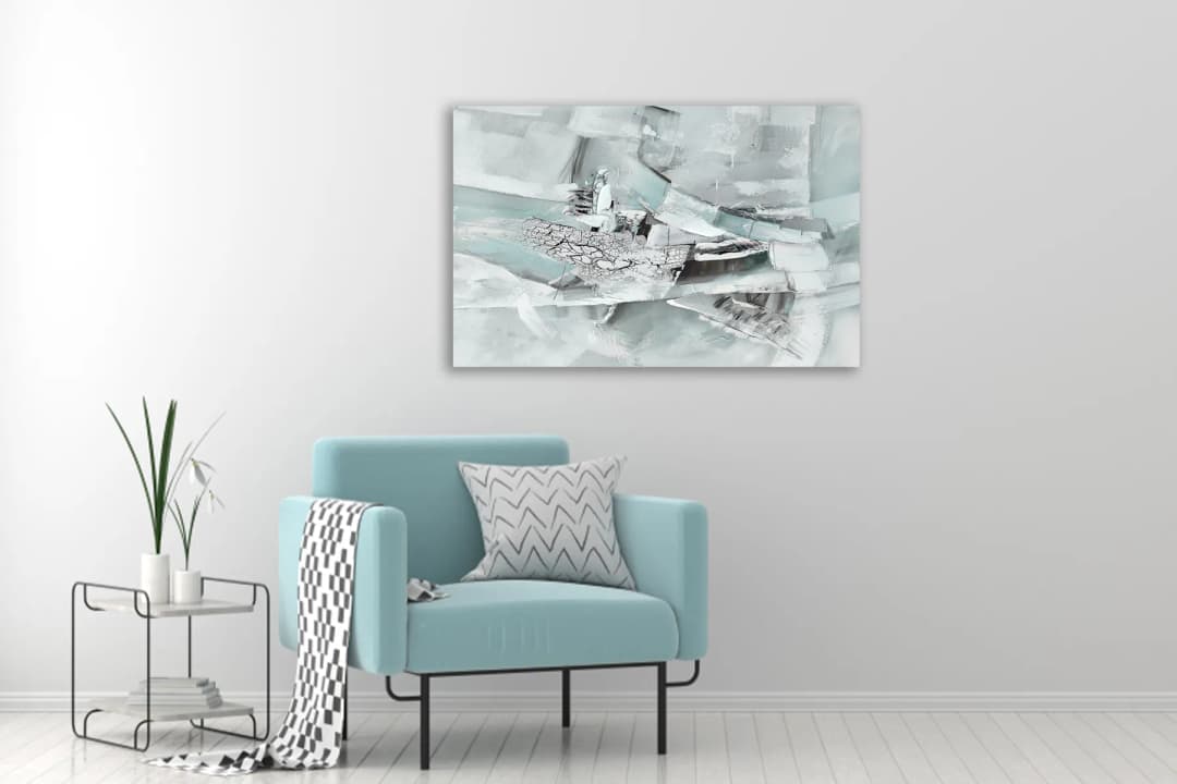 Ice Blue – Abstract Oil Painting on Canvas | Olga Frame