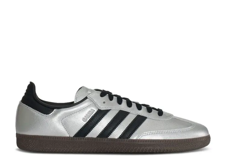adidas Samba Silver Metallic Black Gum | OHMsole