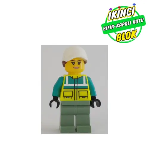 LEGO® Minifigür Ambulance Driver - Female, Dark Turquoise and Neon ...