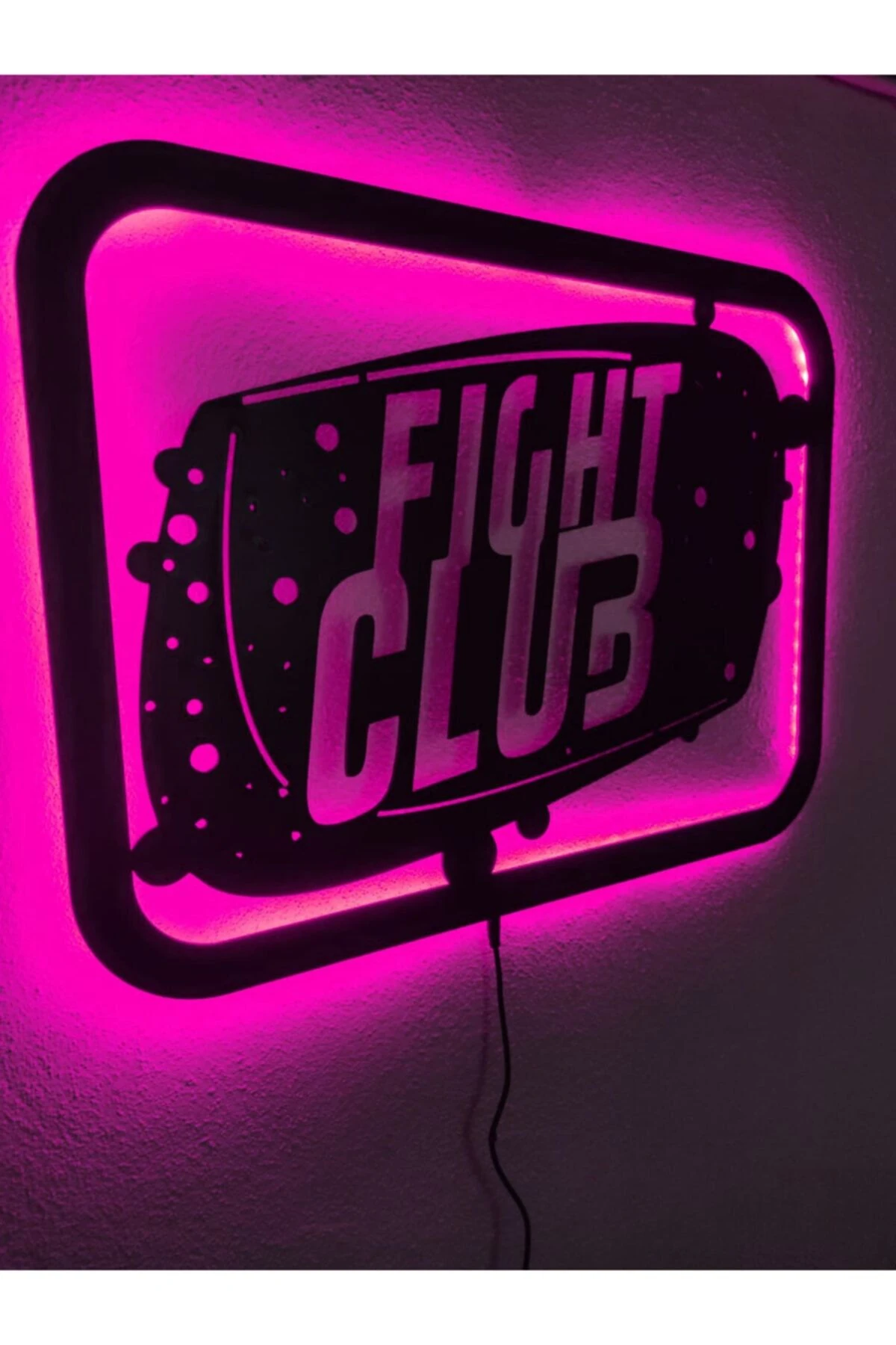Fight Club Led Işıklı Ahşap Tablo