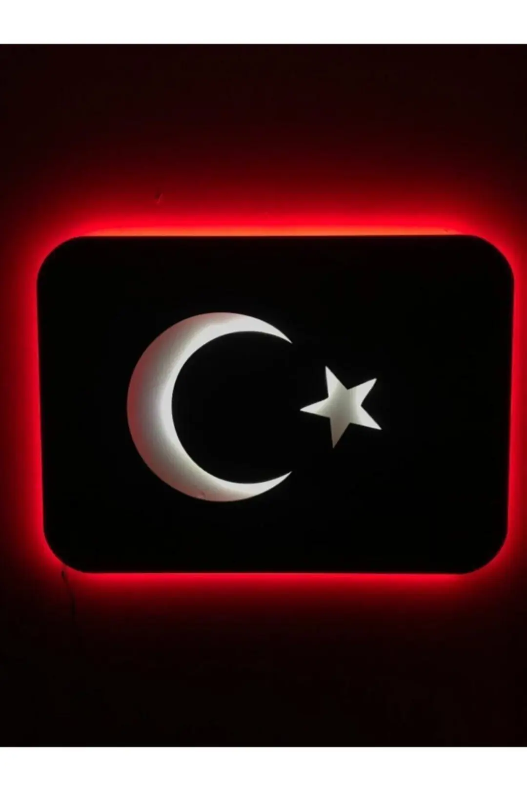 Türk Bayrağı - Ay Yıldızlı Bayrak Led Işıklı Tablo