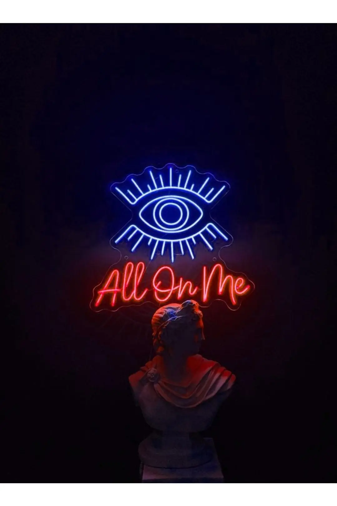 All On Me Göz Neon Led Tabela (50x50cm)