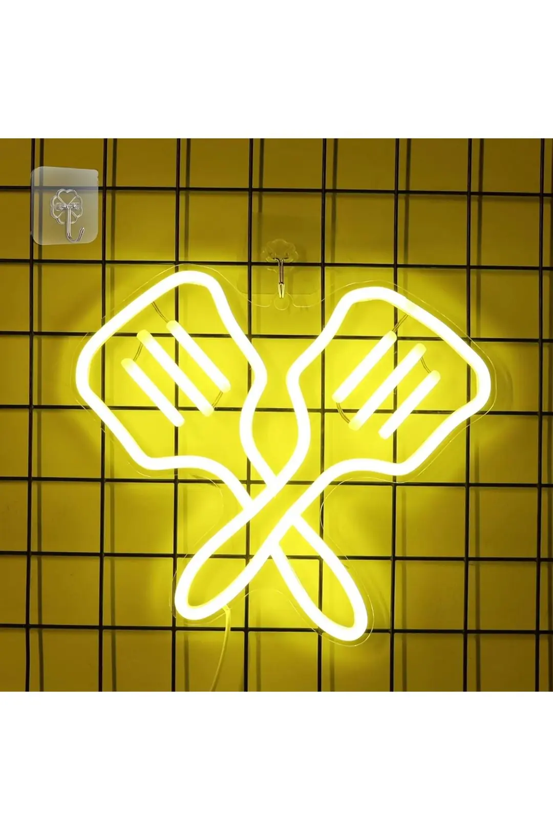 Çift Spatula Neon Led Tabela Dekoratif Aydınlatma