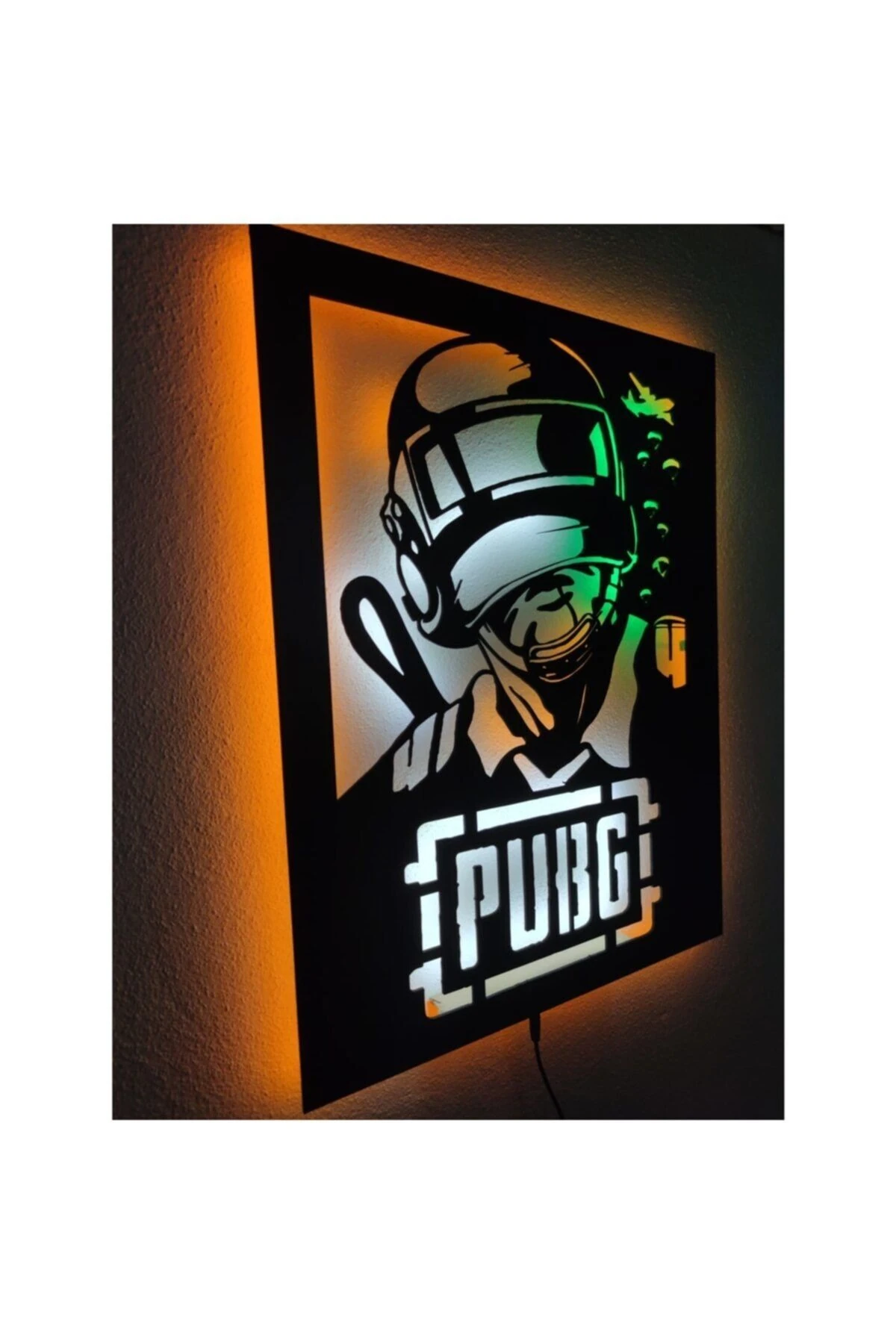 Pubg Gamer Led Işıklı Ahşap Tablo