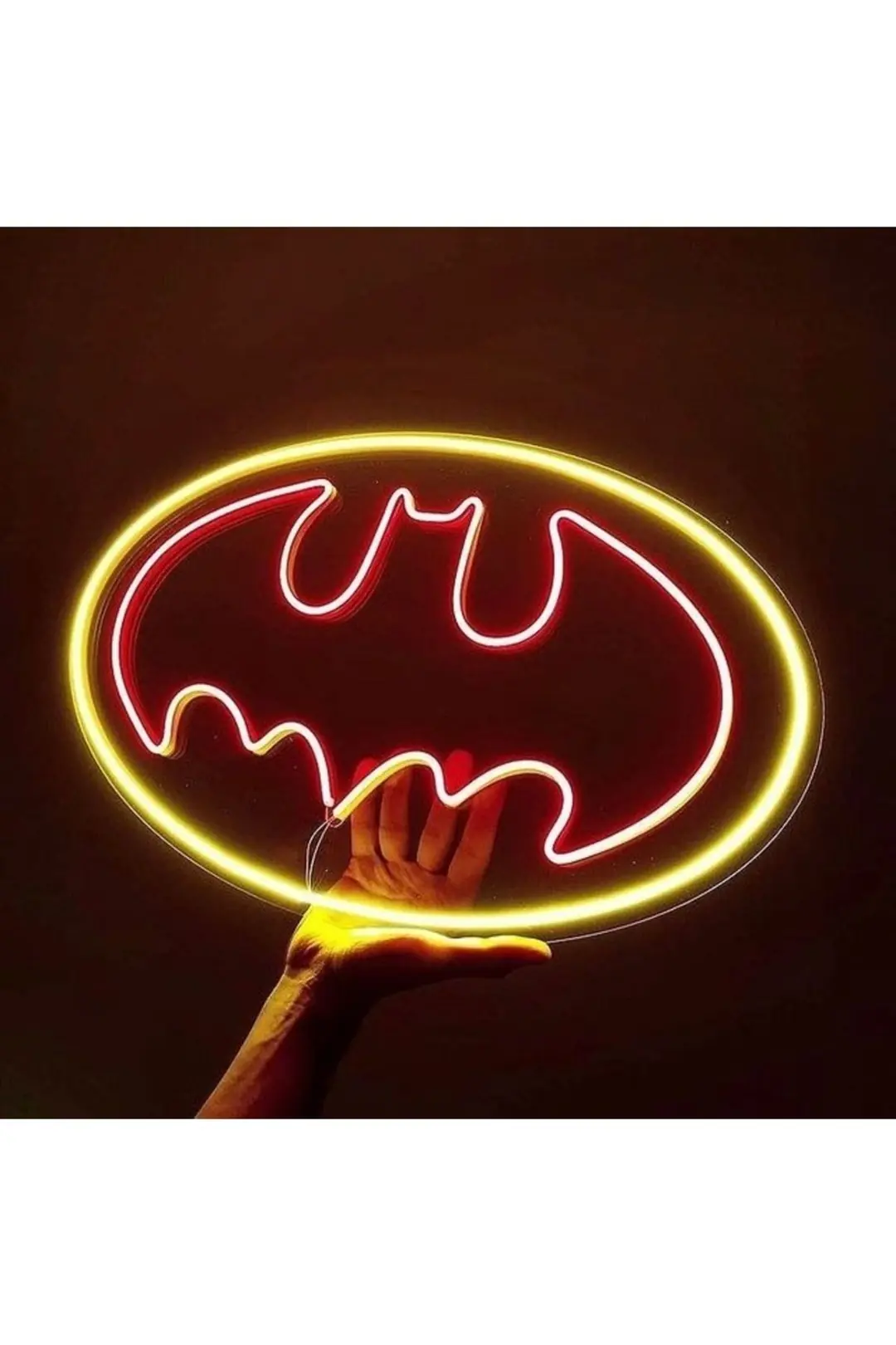 Batman Logo Neon Led Dekoratif Duvar Aydınlatması Neon Duvar Yazısı Si