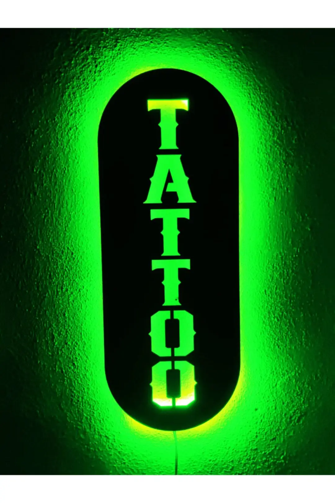 Tattoo Dövme Led Işıklı Ahşap Tablo Tabela