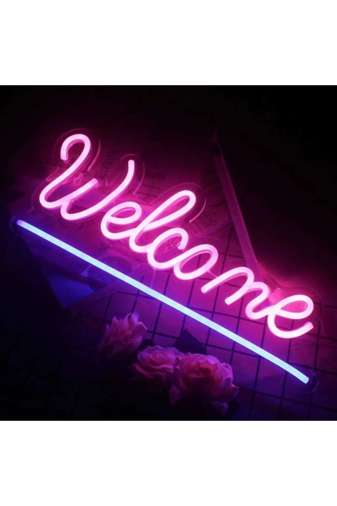 Neon Led Welcome Dekoratif Duvar Aydınlatması Neon Duvar Yazısı Işığım