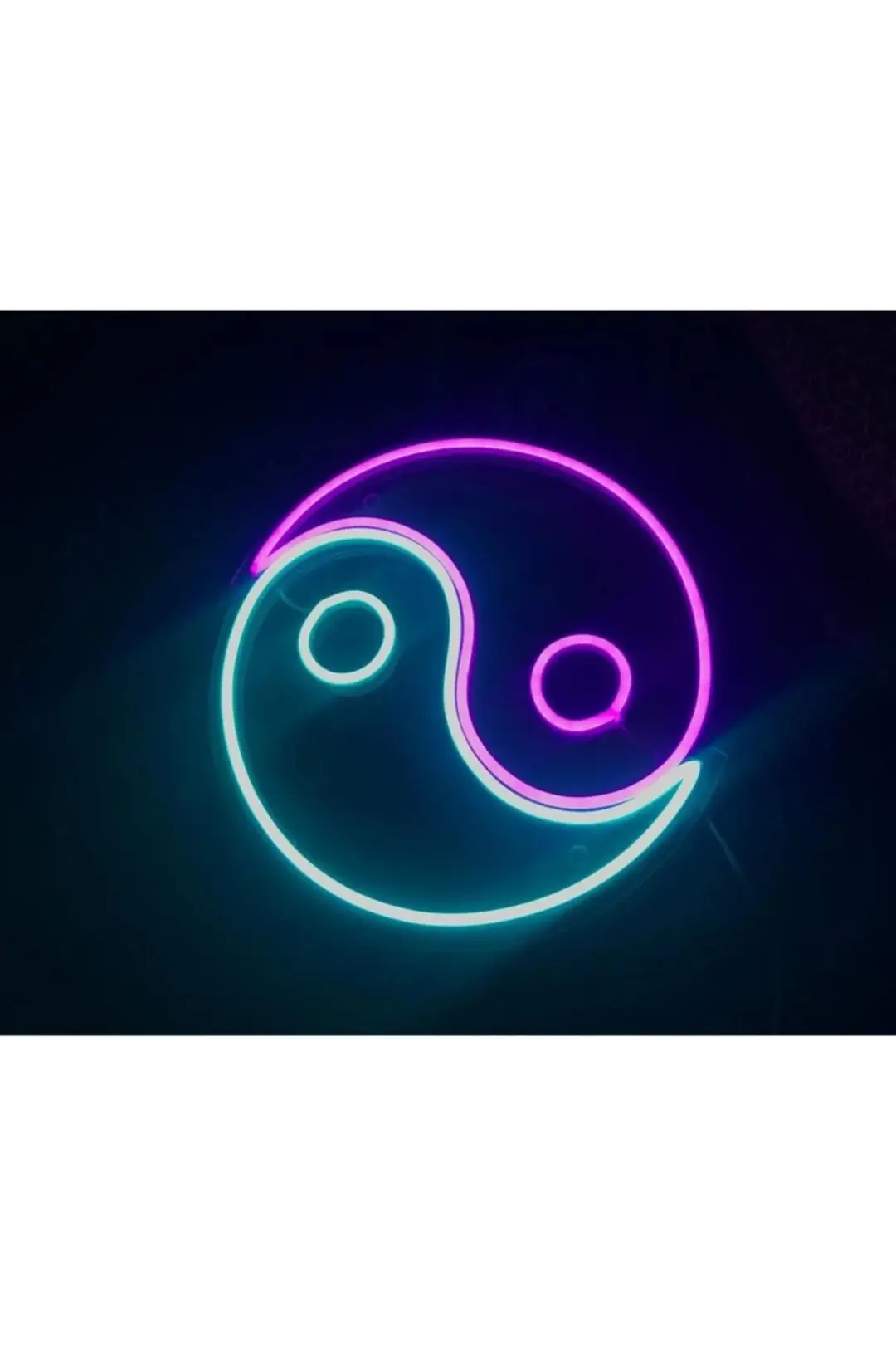 Ying Yang Denge Neon Led Tabela Duvar Dekoru(50x50cm)