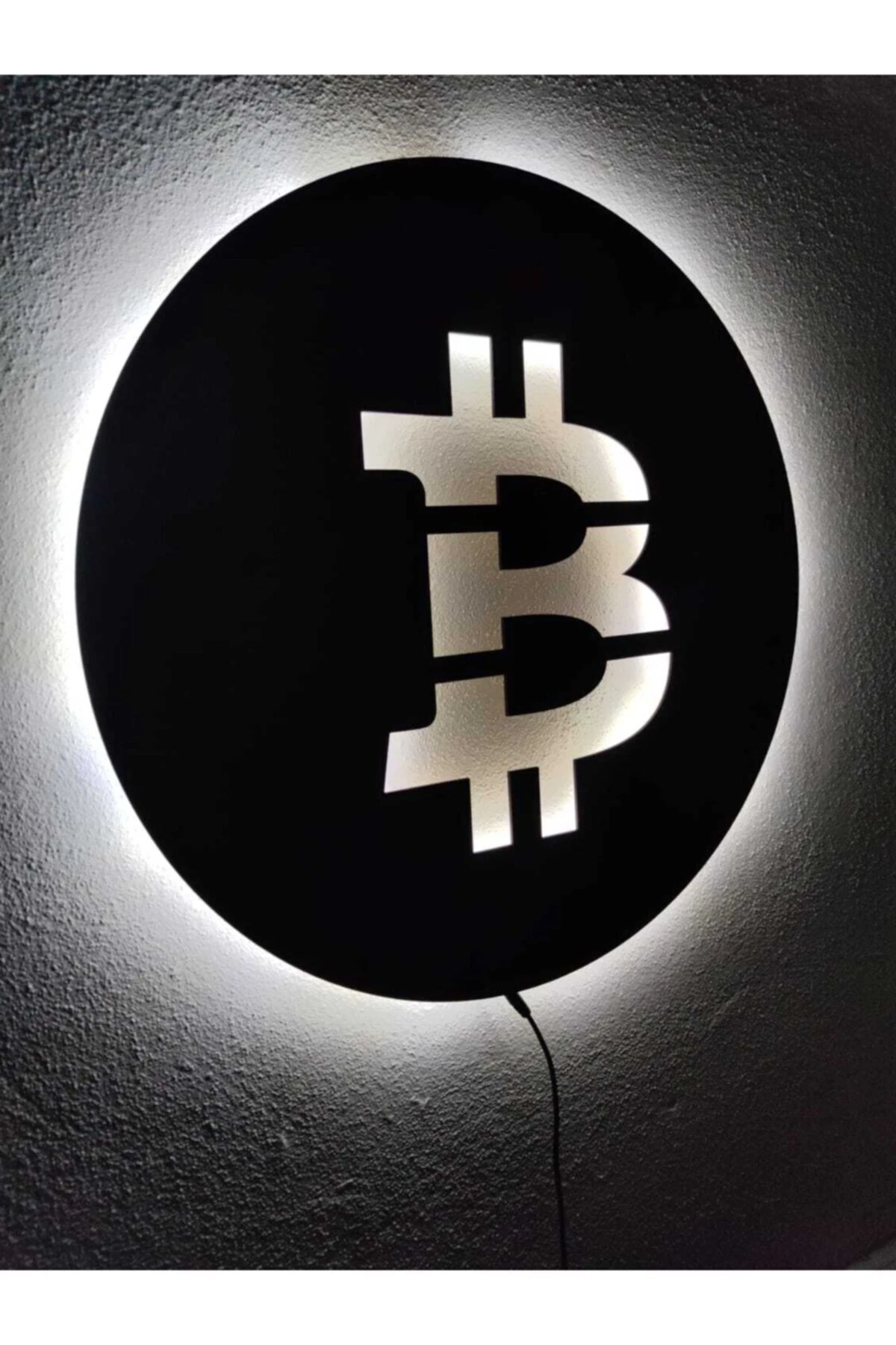 Bitcoin Dekoratif Led Işıklı Duvar Tablosu