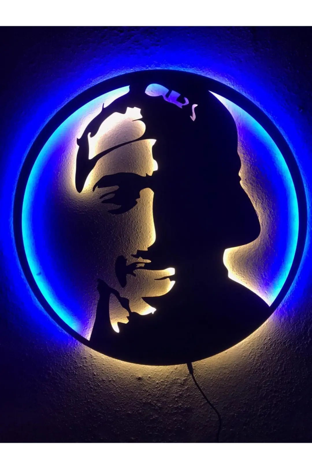 Tupac Shakur Dekoratif Led Işıklı Ahşap Tablo