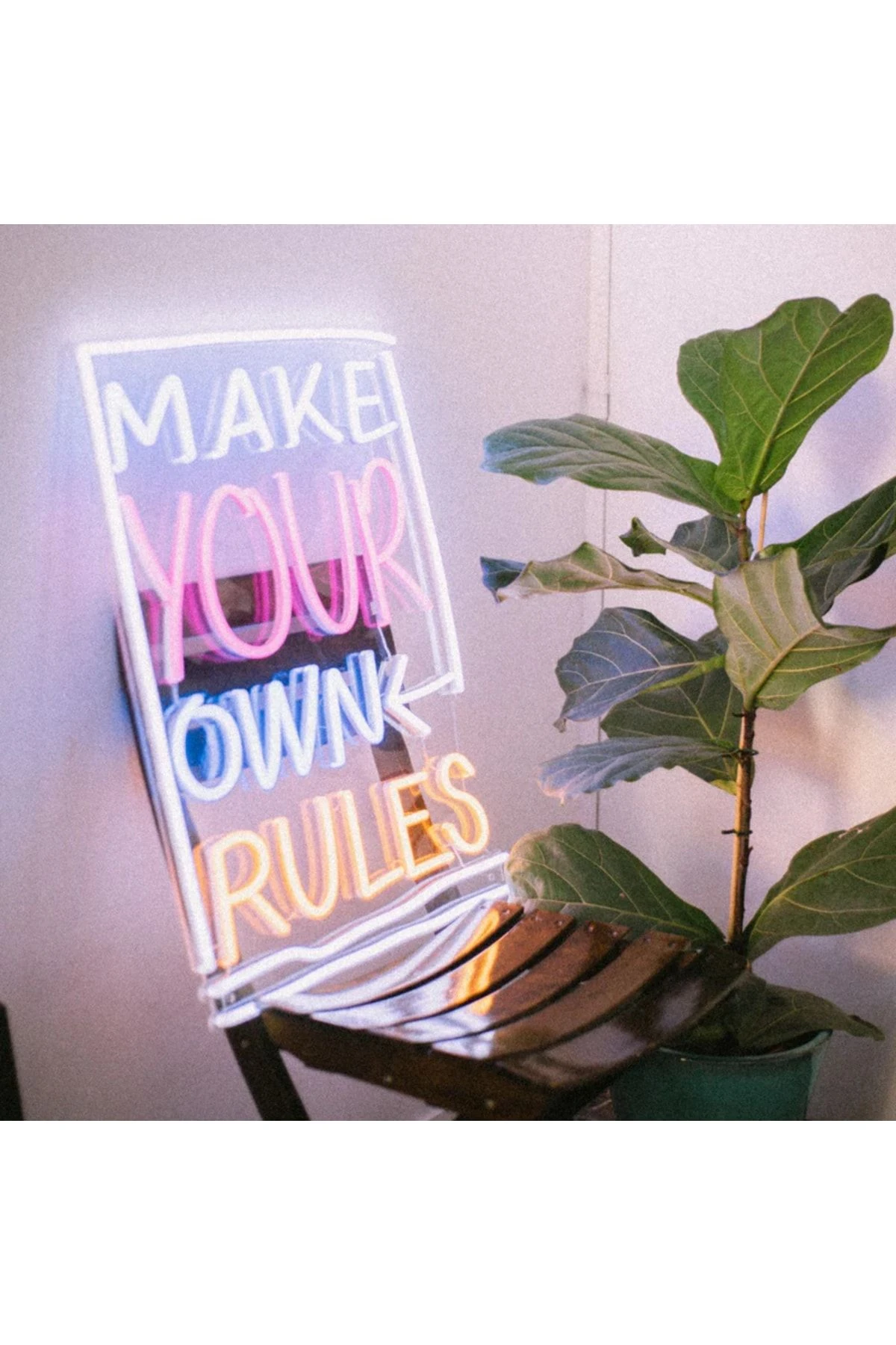 Make Your Own Rules Neon Tabela Neon Yazı Dekoratif Aydınlatma Ve Gece