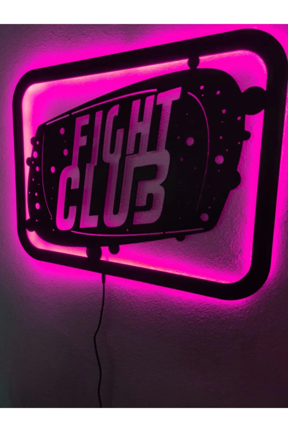 Fight Club Led Işıklı Ahşap Tablo