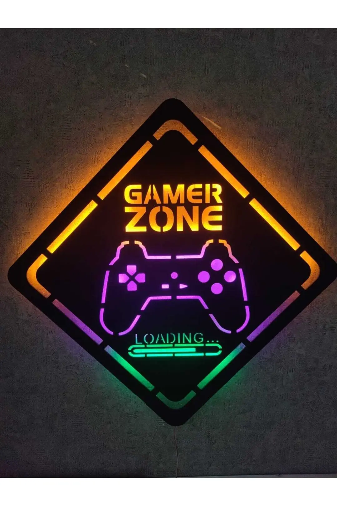 Gamer Zone Led Işıklı Ahşap Tablo