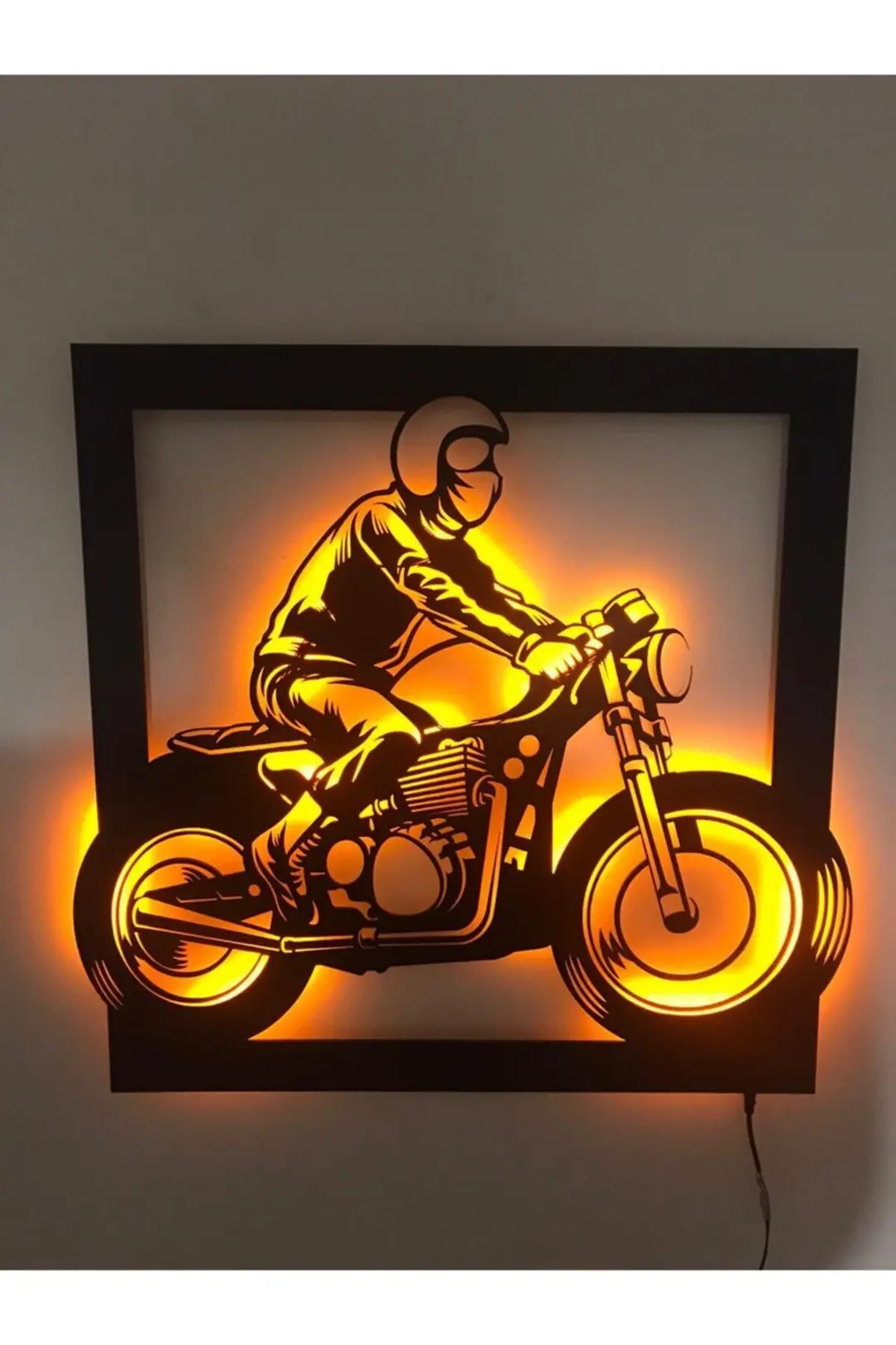 Motor Biker Led Işıklı Tablo