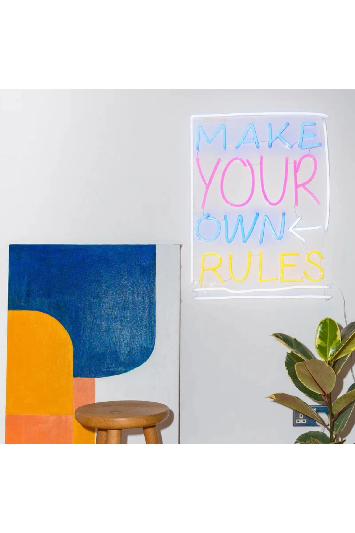 Make Your Own Rules Neon Tabela Neon Yazı Dekoratif Aydınlatma Ve Gece