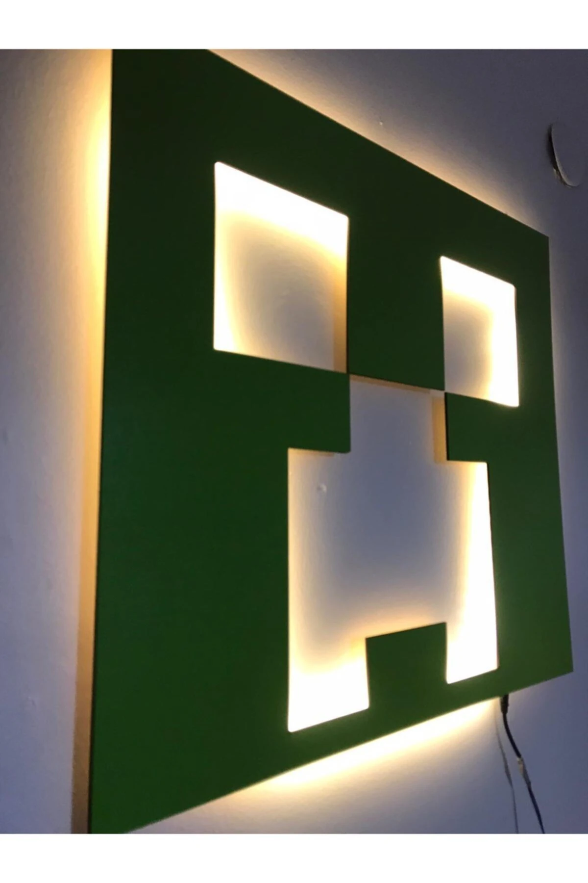 Minecraft - Creeper Led Işıklı Duvar Tablosu