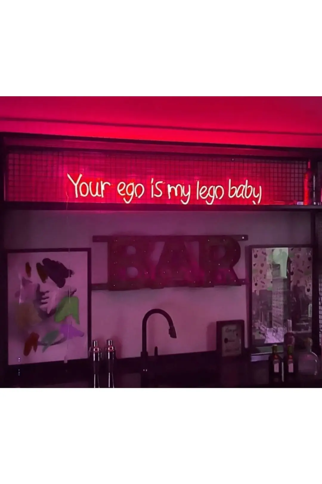 Your Ego My Lego Neon Led Aydınlatma Tabela 80x20cm