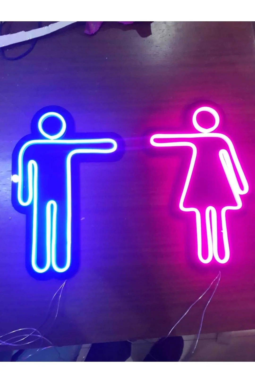Kadın & Erkek Wc Tuvalet Neon Led Tabela Kafe Bar Dekor(26x40)x2