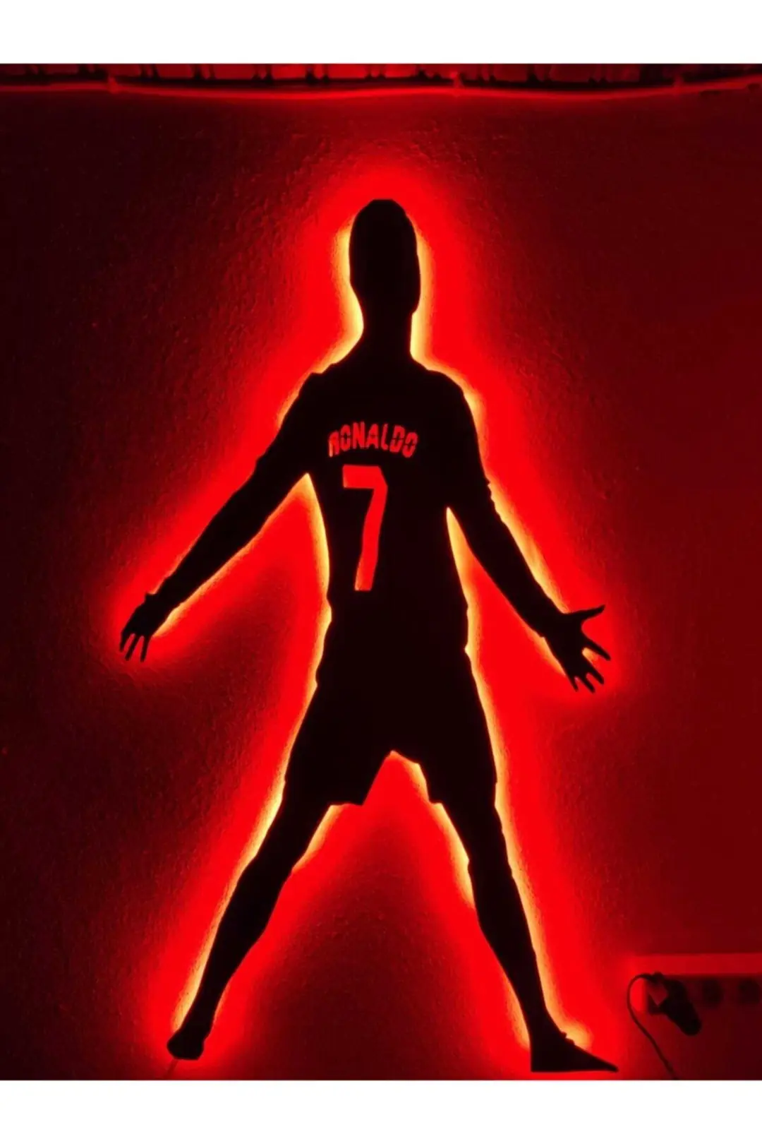 Ronaldo Cr7 Led Işıklı Ahşap Tablo