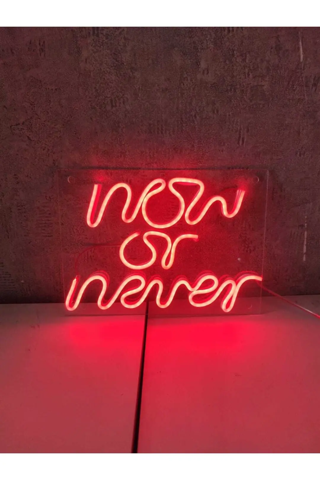 Now Or Never Neon Yazı Tabela Dekoratif Işık Aydınlatma Neon