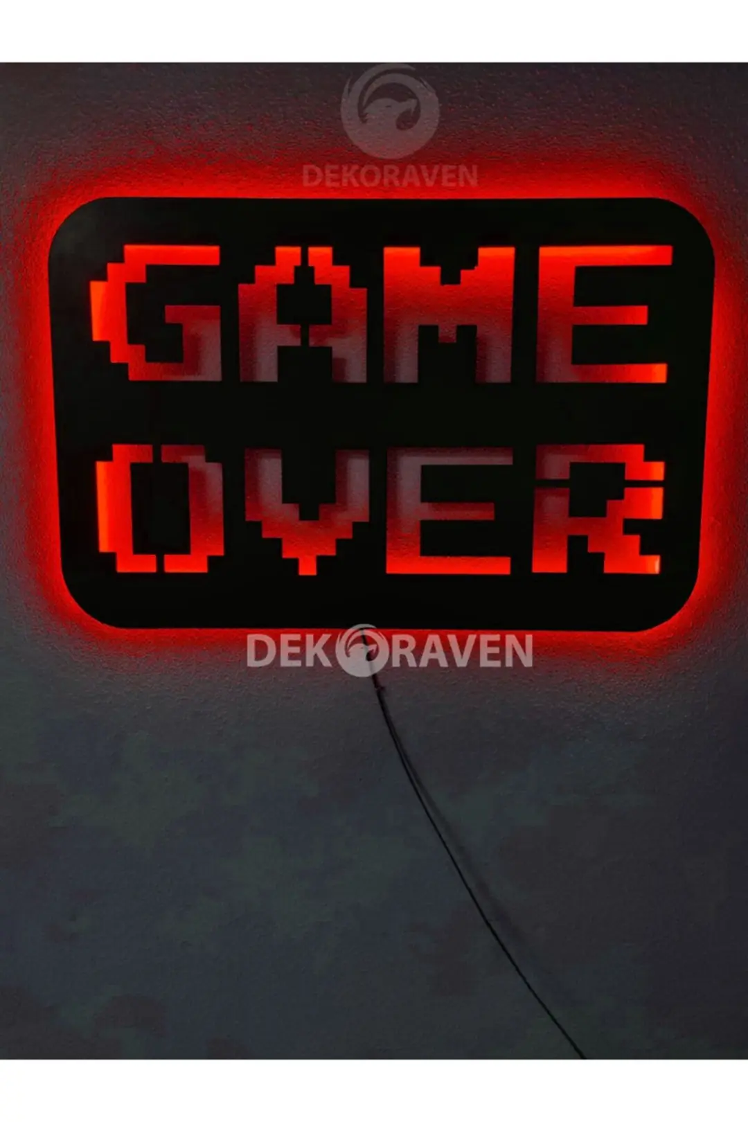 Game Over Led Işıklı Tablo
