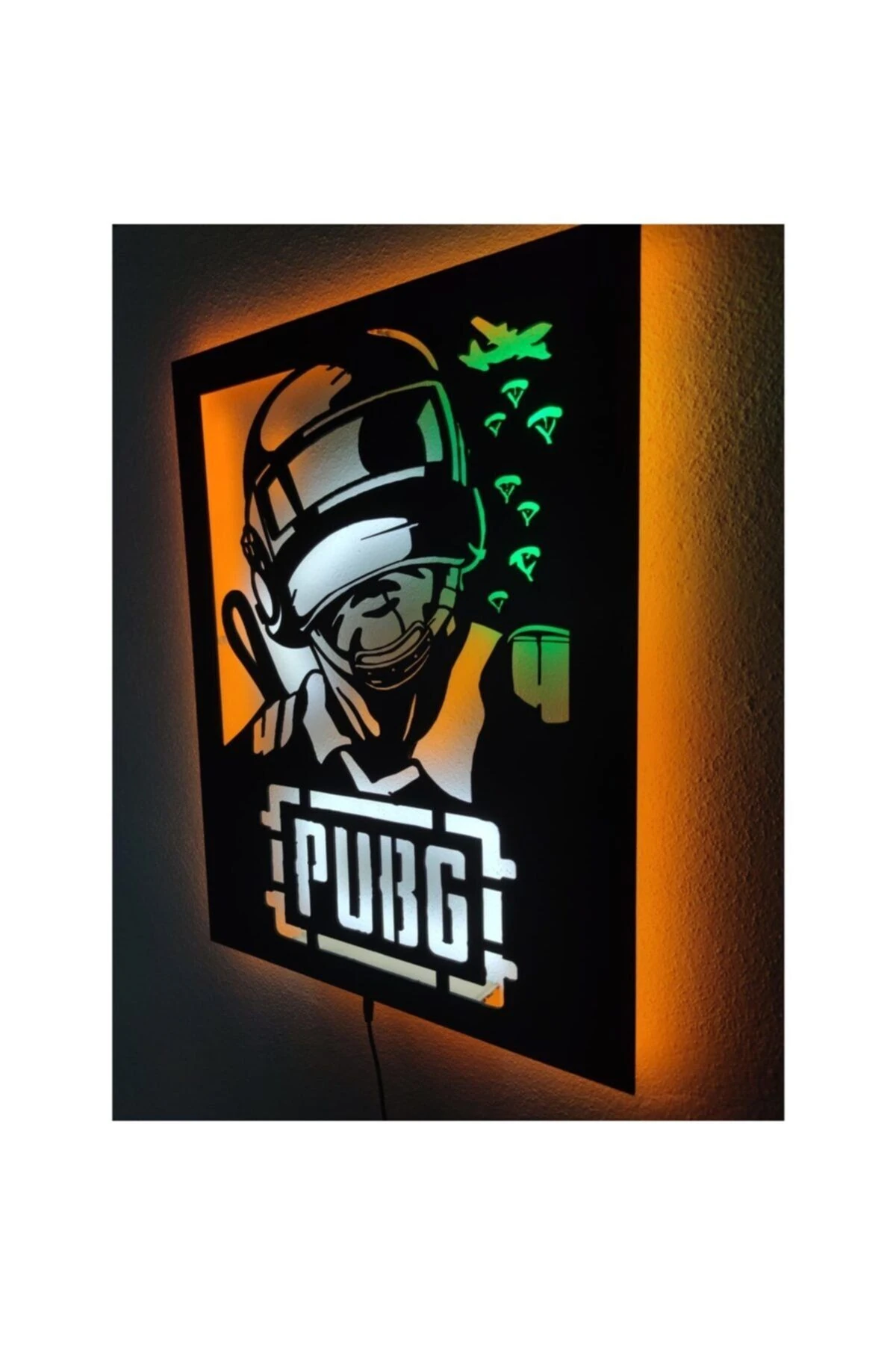 Pubg Gamer Led Işıklı Ahşap Tablo