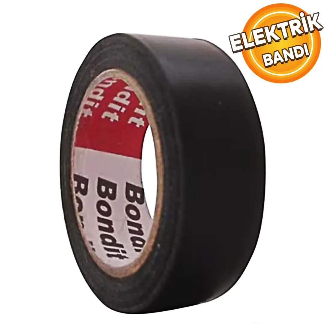 Bondit Elektrikçi Bandı Siyah İzole Elektirik Bant Bandı Pvc 19 mm ...