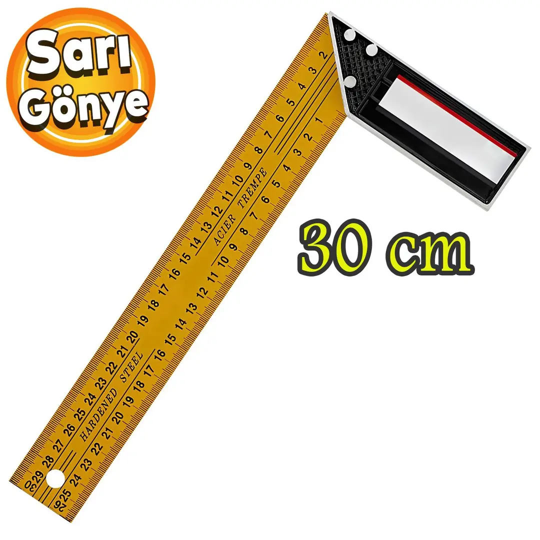 Alüminyum L Gönye Sarı Gönye Cetvel Kaynak Kaynakçı Marangoz Gönyesi 3