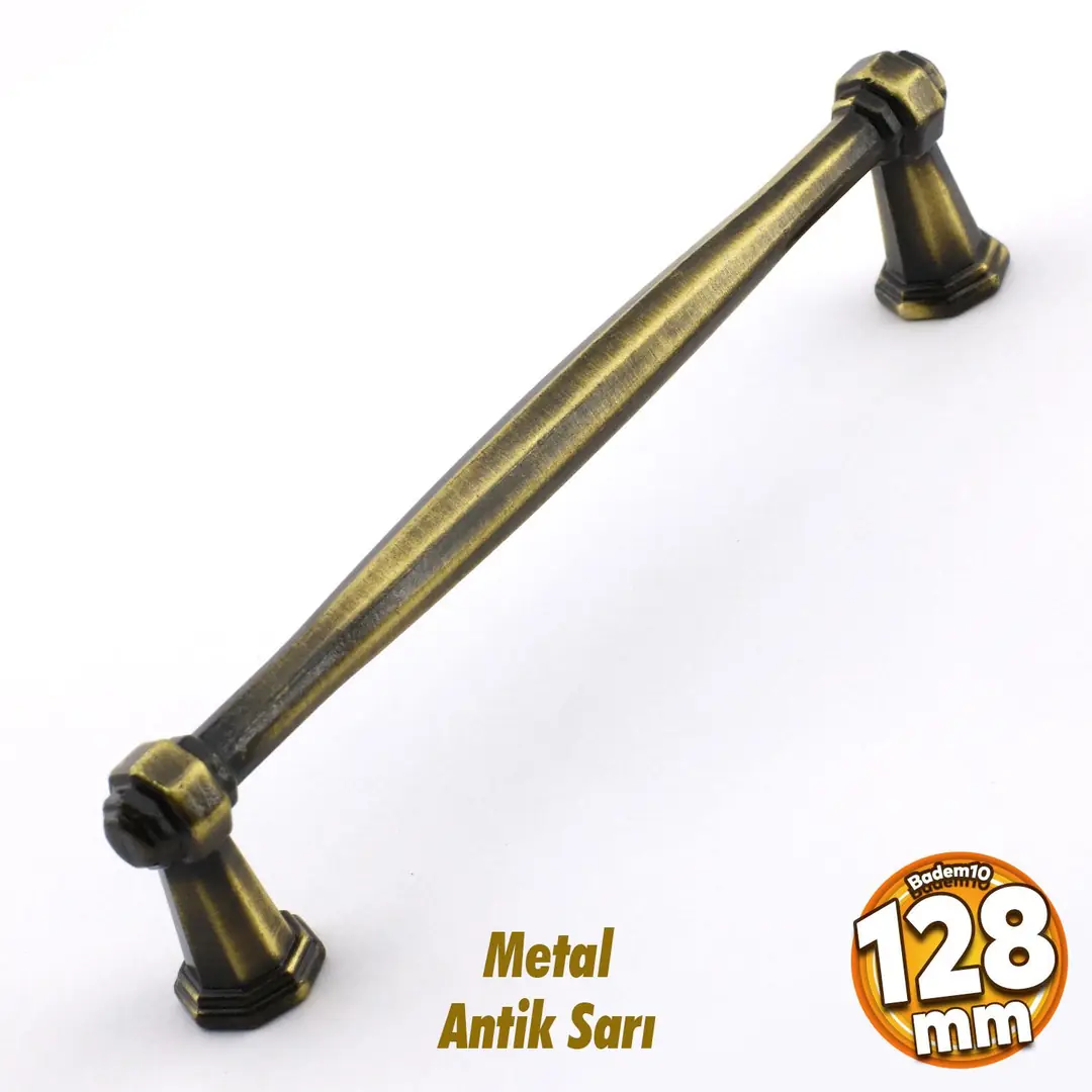 Sütun Eskitme Antik Sarı 128 mm Metal Mobilya Mutfak Çekmece Dolap ...