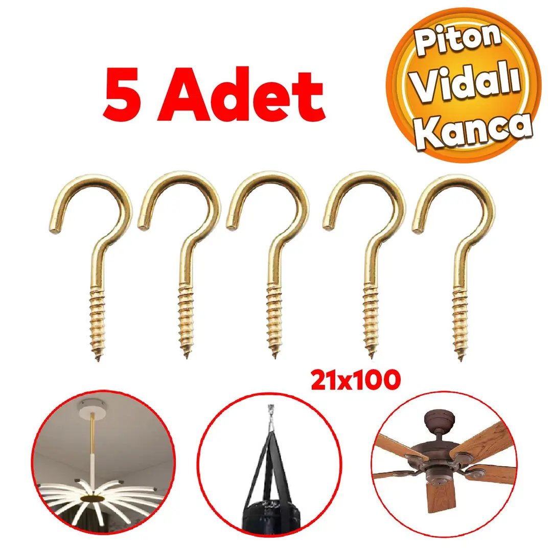 Metal Piton Vidalı Gerdirme 21x100 Çekme Kaldırma Tavan Açık Ağız ...