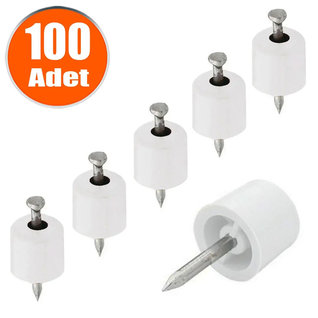 Raf Pimi Çivili Dolap Mobilya Pimi Sert Plastik Beyaz (100 ADET)- Badem10