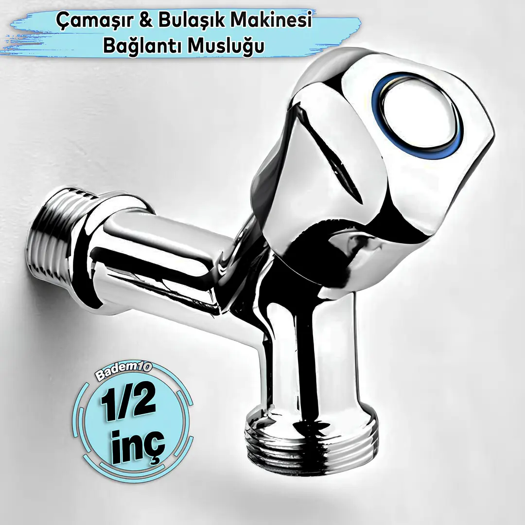 Çamaşır Bulaşık Makinesi Uyumlu Musluk Tek Çıkışlı Temiz Su Giriş ...