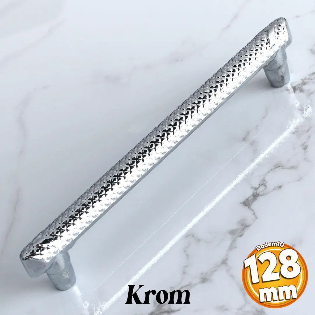 Dekor Krom Metal Kulp 128 mm 12.8 cm Mobilya Çekmece Mutfak Dolabı Dol