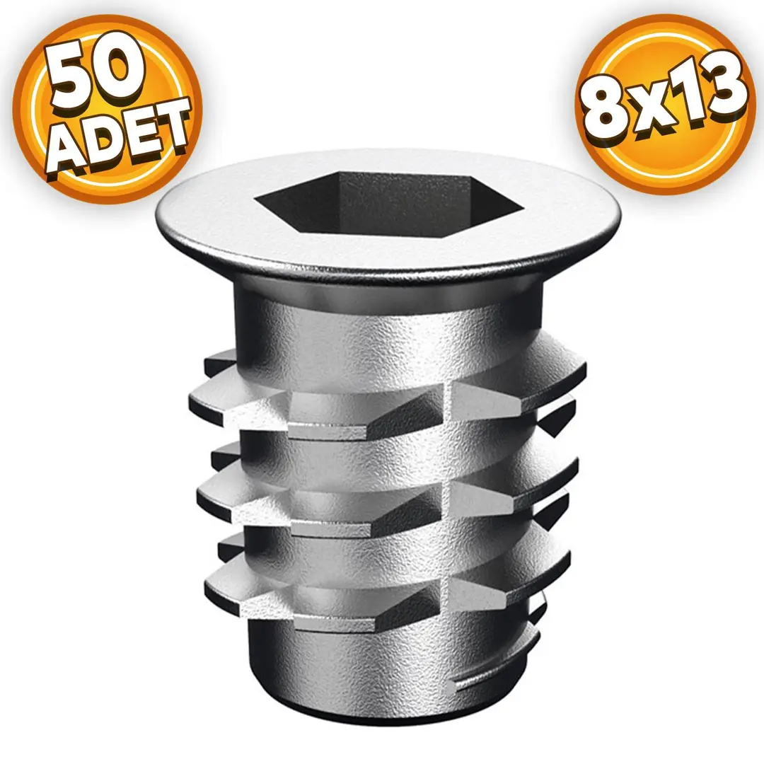 Metal Euro Dübel 8x13 M6 Çinko (50 ADET)- Badem10