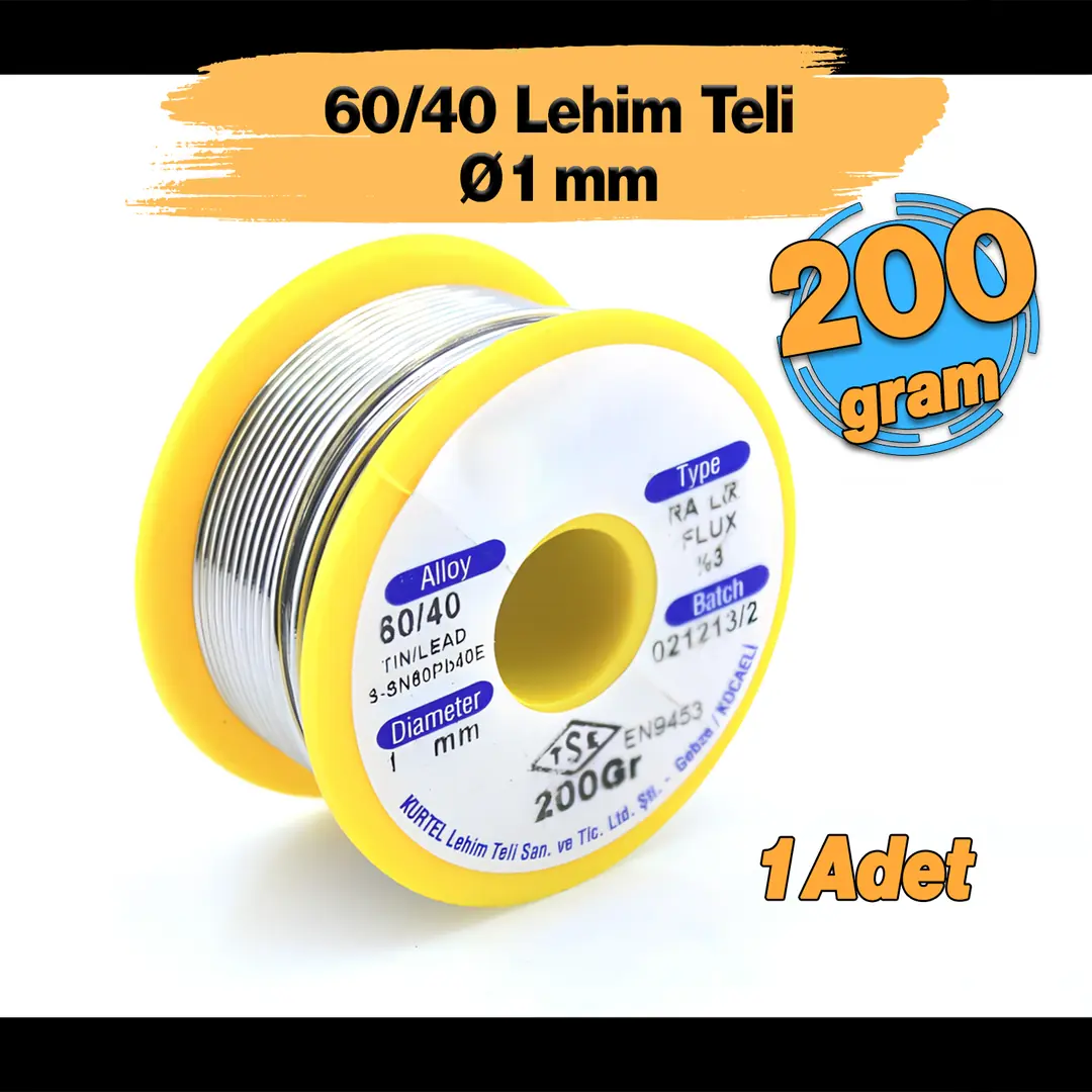 Lehim Makinası Teli 60/40 Kalay Kurşun Karışımlı RA 26 Flux Oranı %3 ...