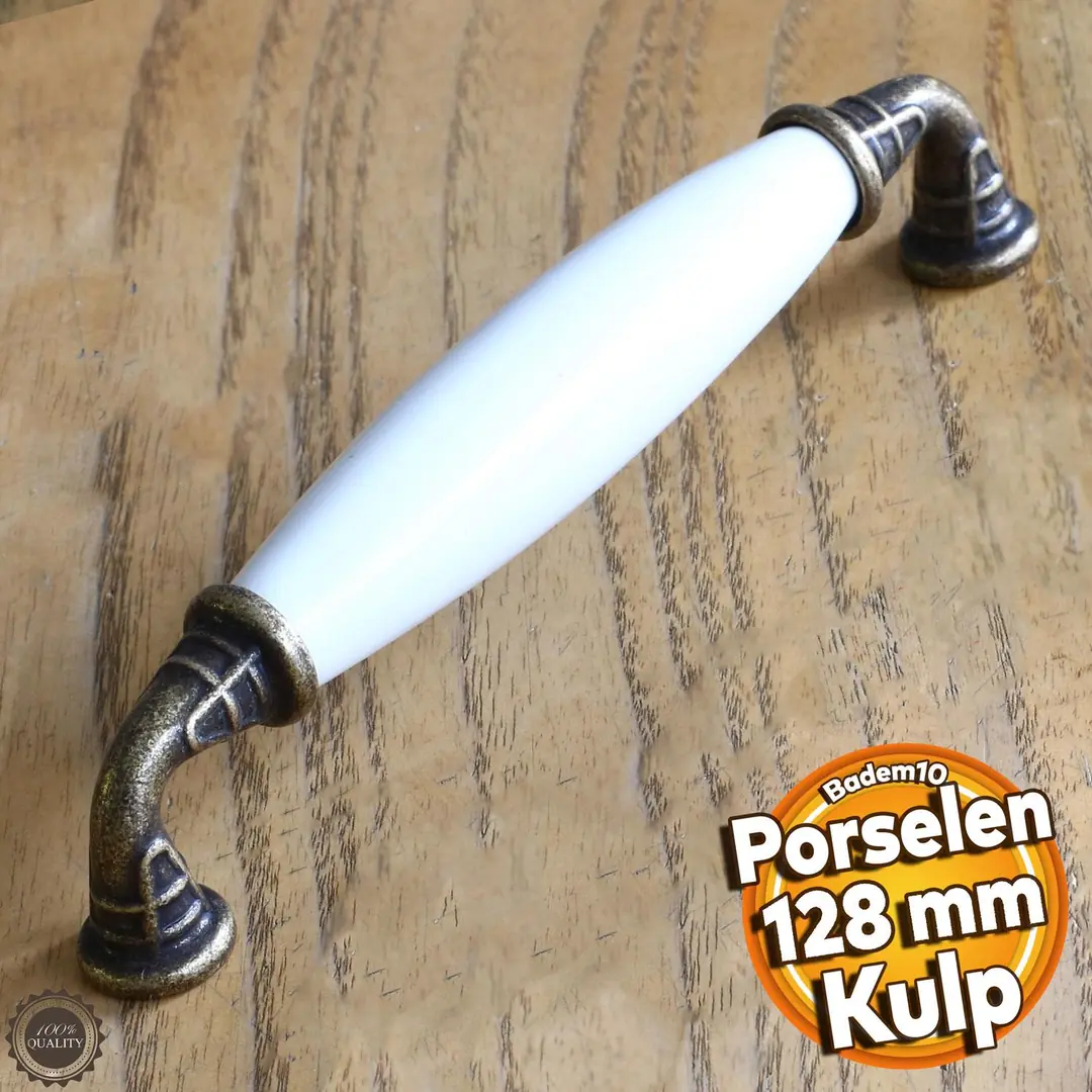 Gül Gerçek Porselen Eskitme Antik Sarı 128 mm Mobilya Mutfak Çekmece ...