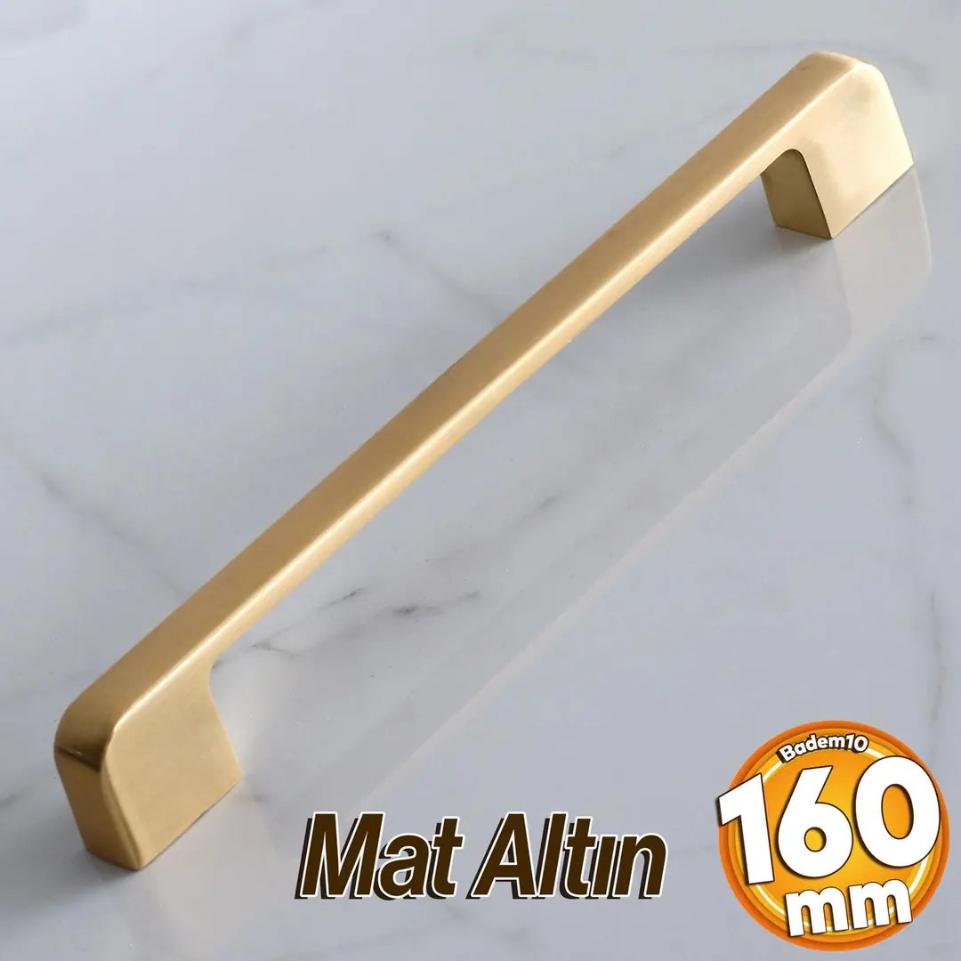 Arel Kulp Mat Gold 160 mm Mobilya Mutfak Dolabı Çekmece Dolap Kulpları