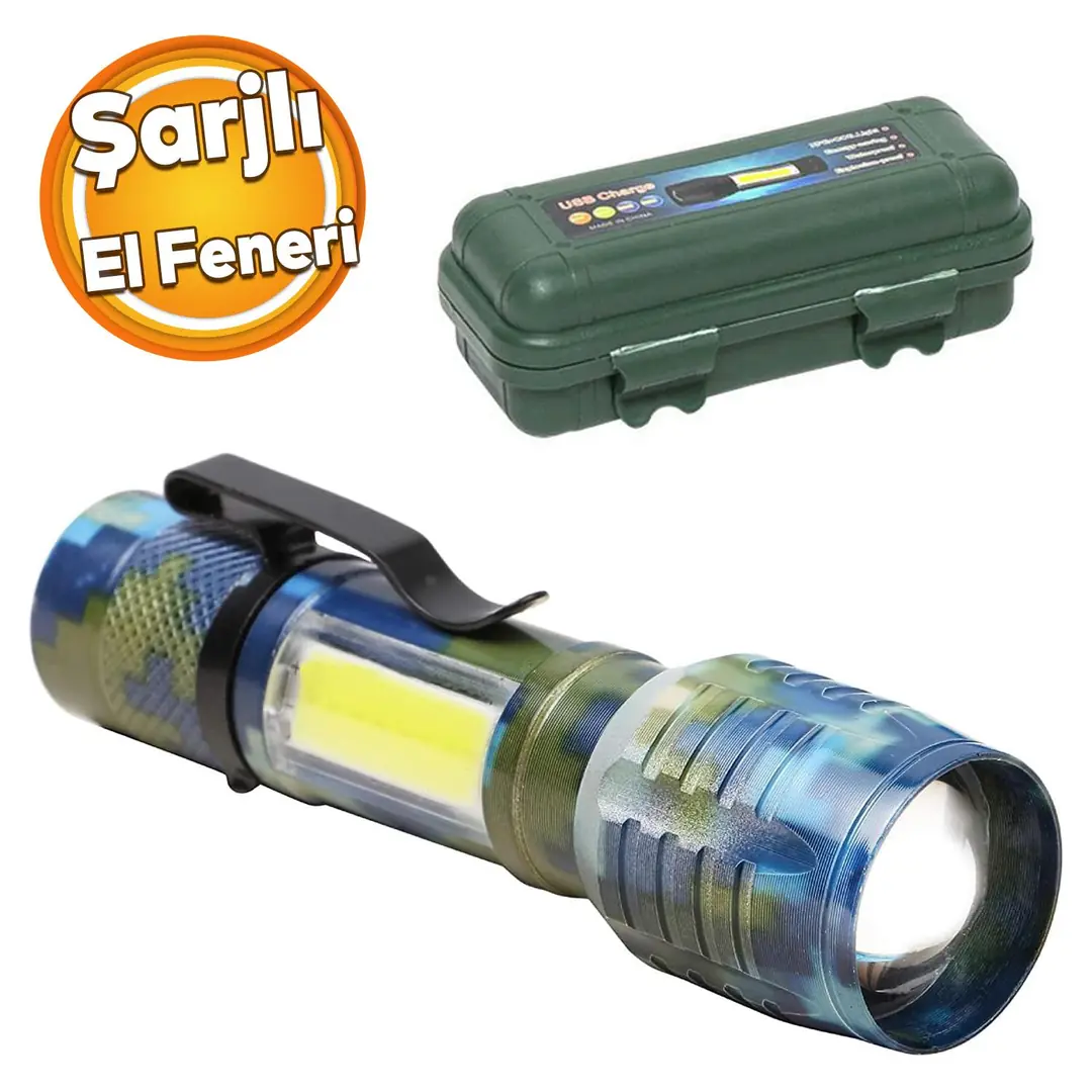 Beyaz Işık Kamp Lambası Gece Aydınlatma 5 W Led Sağlam El Feneri Şarjlı ...