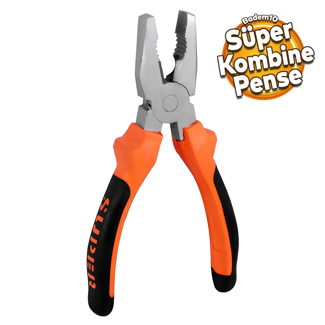 Süper Kombine Pense 180 mm Ergonomik Pvc İzole Saplı- Badem10