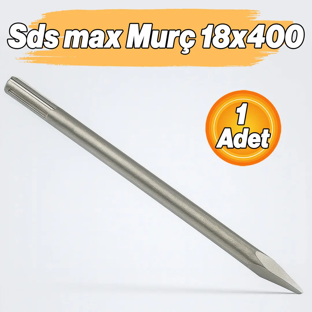 SDS Max Murç 18x400 mm Profesyonel Beton Kırma Yontma Ucu Uzun Ömürlü ...