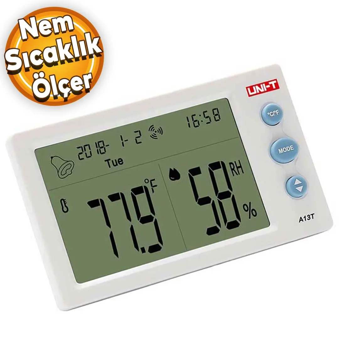 Uni-T Dijital Saatli Sıcaklık Ve Nem Ölçer A13T Ölçüm Cihazı Dijital ...